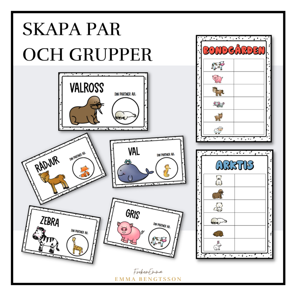 Par och grupper - tema djur | Teach Academy Par och grupper - tema djur | Teach Academy