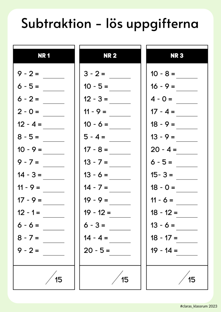 Blandade arbetsblad matematik - addition, subtraktion, multiplikation ... Blandade arbetsblad matematik - addition, subtraktion, multiplikation ...