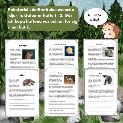 Paket med faktatexter läsförståelse svenska djur del 1 + del 2 | Teach ... Paket med faktatexter läsförståelse svenska djur del 1 + del 2 | Teach ...