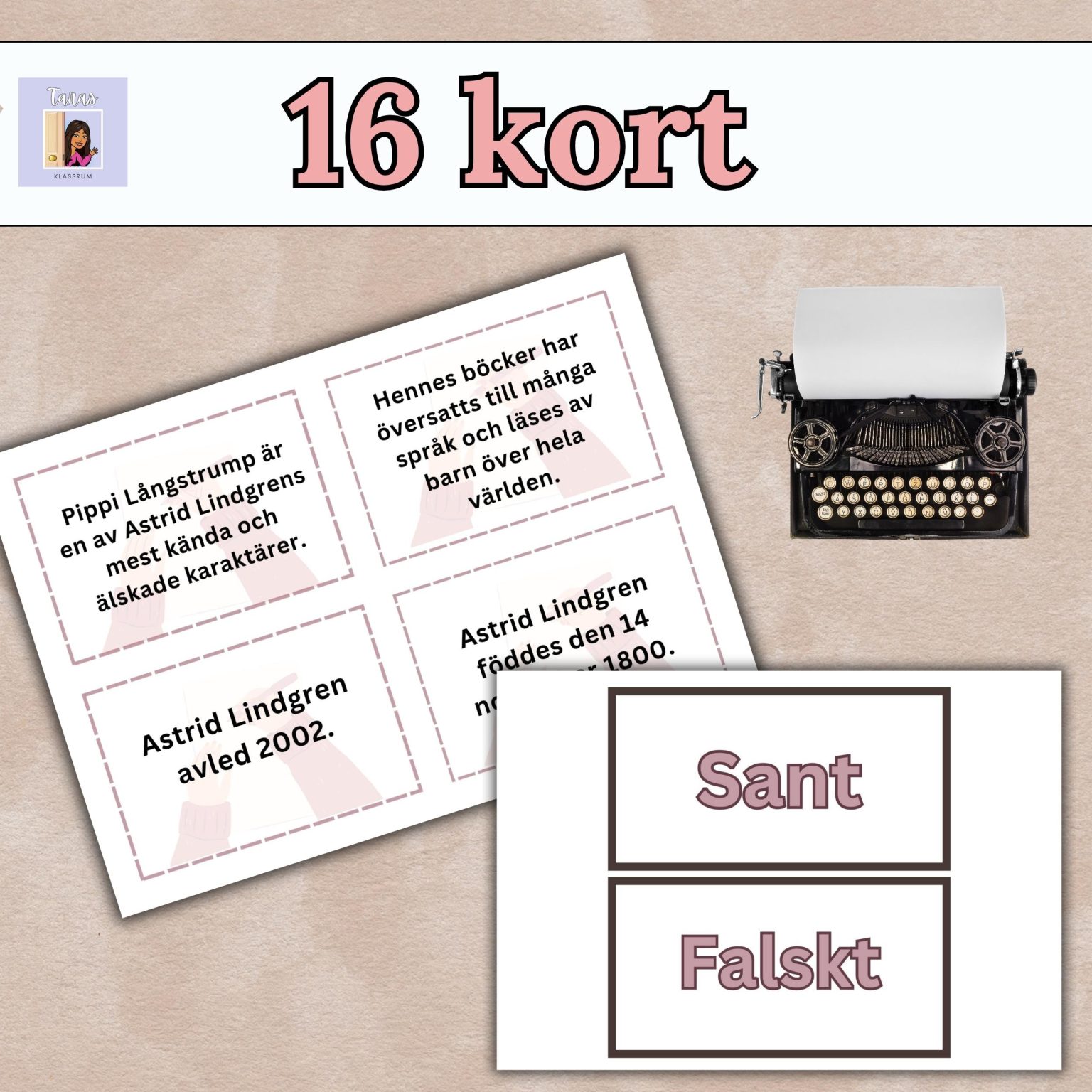 Astrid Lindgren: sant/falskt (barnboksveckan) | Teach Academy Astrid Lindgren: sant/falskt (barnboksveckan) | Teach Academy