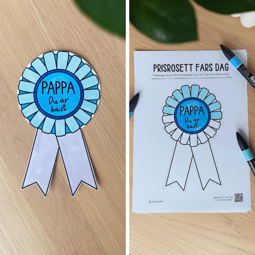 Pyssel till fars dag - prisrosett (tom och med text pappa) | Teach Academy Pyssel till fars dag - prisrosett (tom och med text pappa) | Teach Academy