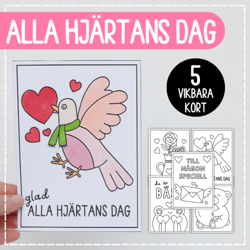 Alla hjärtans dags - kort (vikbara) 5 motiv | Teach Academy Alla hjärtans dags - kort (vikbara) 5 motiv | Teach Academy