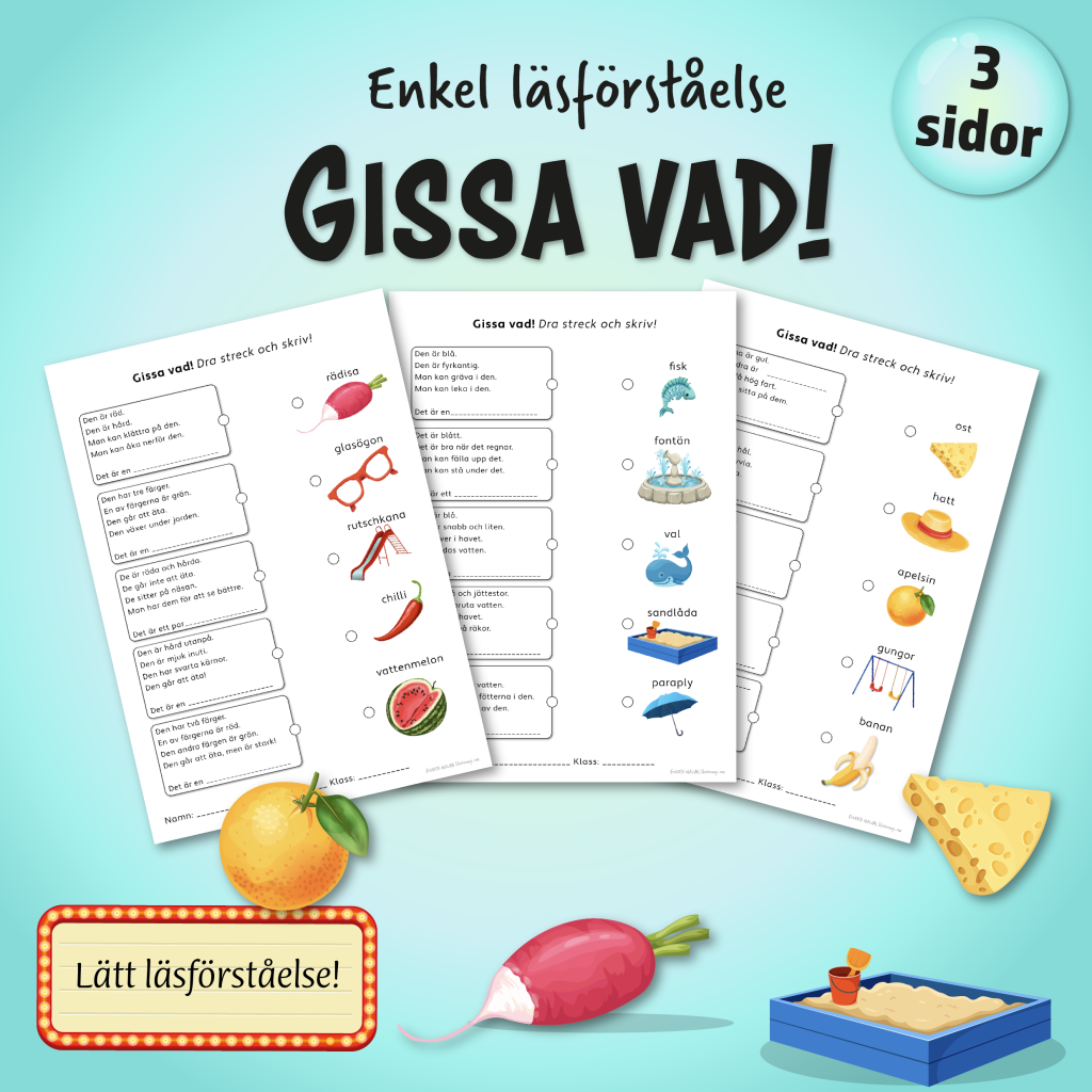 Gissa vad - enkel läsförståelse! | Teach Academy Gissa vad - enkel läsförståelse! | Teach Academy