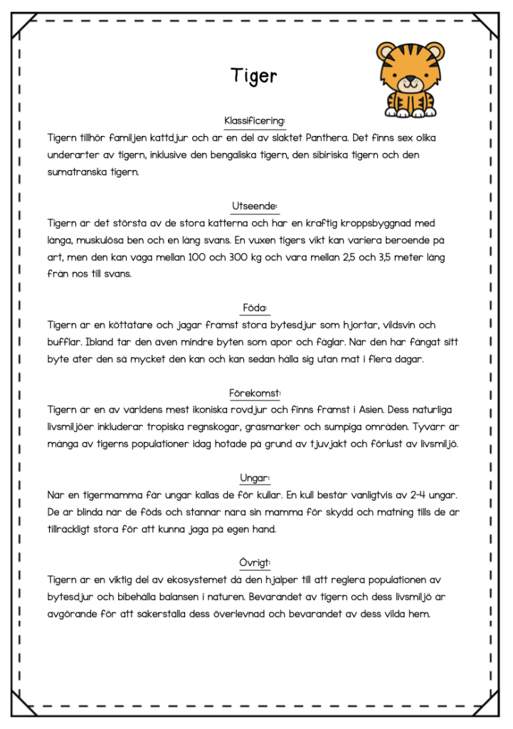 Faktatext om 13 vilda djur + vikböcker | Teach Academy Faktatext om 13 vilda djur + vikböcker | Teach Academy