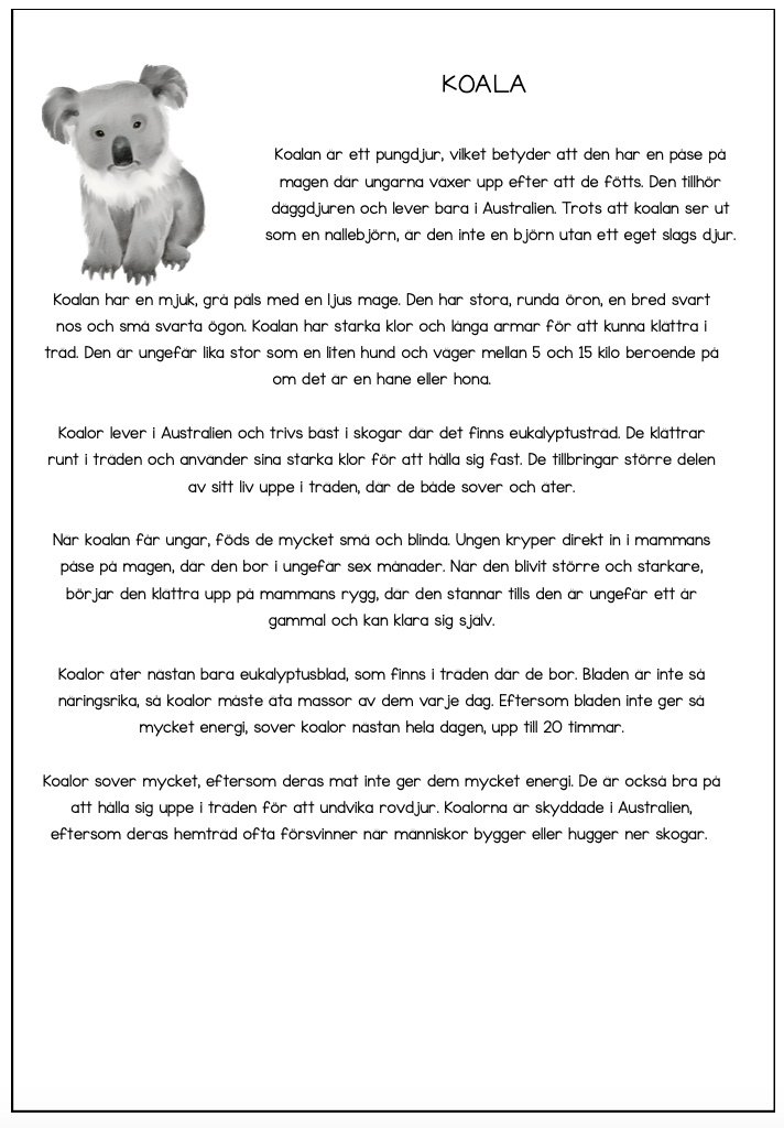 Oceaniens djur - 13 faktatexter (3 nivåer) | Teach Academy Oceaniens djur - 13 faktatexter (3 nivåer) | Teach Academy