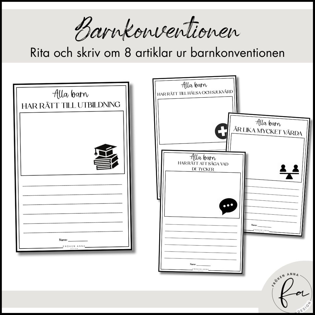 Barnkonventionen - Läs och Skriv om 8 artiklar | Teach Academy Barnkonventionen - Läs och Skriv om 8 artiklar | Teach Academy