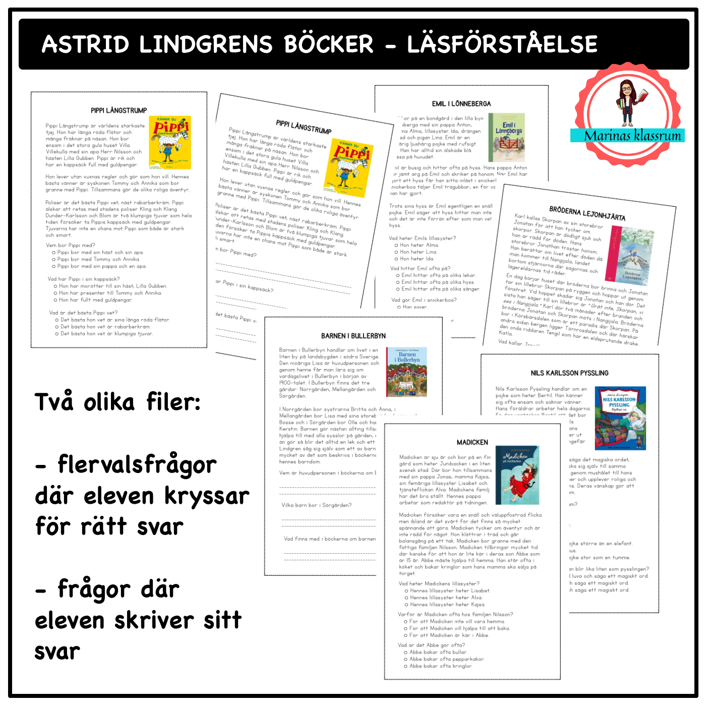 Astrid Lindgrens böcker - läsförståelse | Teach Academy Astrid Lindgrens böcker - läsförståelse | Teach Academy