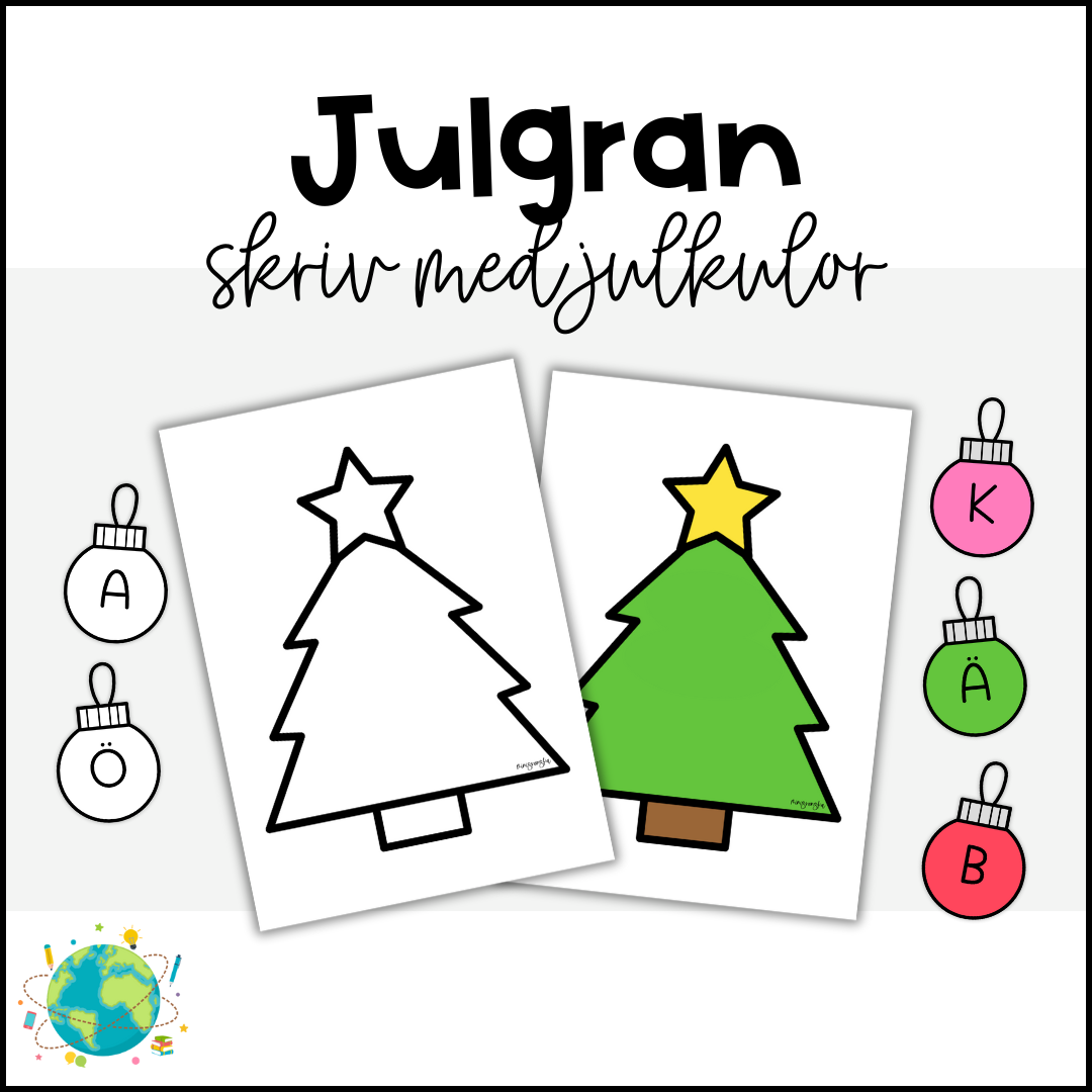 Julgran - Skriv med julkulor | Teach Academy Julgran - Skriv med julkulor | Teach Academy